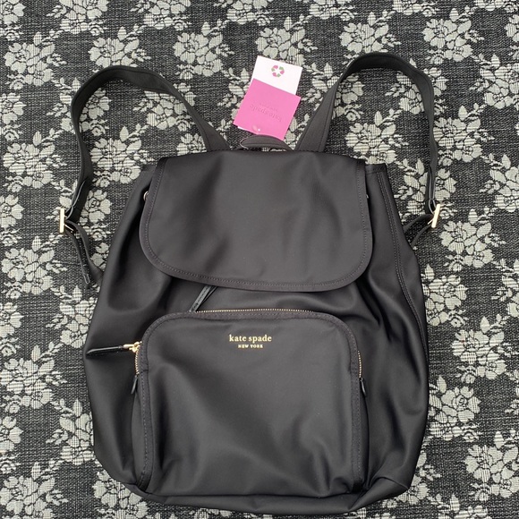 kate spade | Bags | Kate Spade The Sam Nylon Medium Backpack In Black ...